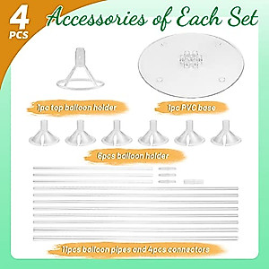 Sharlity 4 Sets Balloon Stand Kit Table Balloon Stand Holder for Graduation Birthday Baby Shower Wedding Anniversary Party Decorations