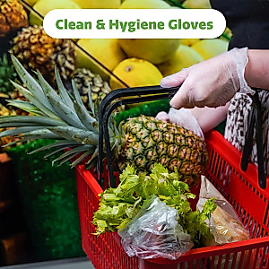 Comfy Package [200 Count] Clear Powder Free Vinyl Disposable Plastic Gloves - Large