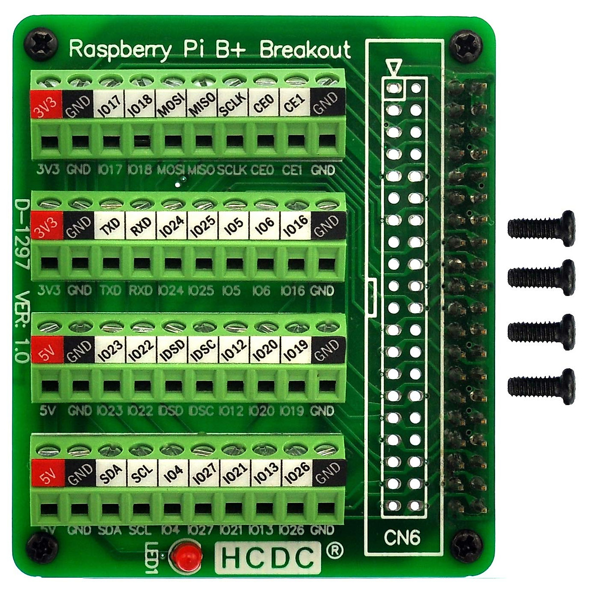 RPi GPIO Terminal Block Breakout Board HAT, for Raspberry Pi