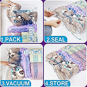 XXL Jumbo 47''X35'' Vacuum Storage Space Saver Bags Extra Large for Blanket, Bedding, Comforters and Huge Stuffed Toy (4 Pack)