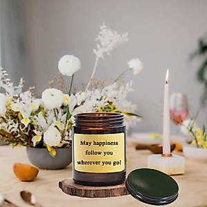 QMET 8 OZ Empty Candle Jars,6 Pack Glass Jars with Metal Lids and Kraft Labels Perfect for Candle Jars for Making Candles (Amber)