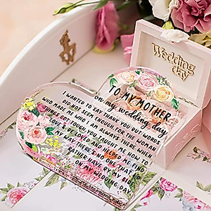 Gifts for Mother of The Bride Mother of The Bride Gifts from Daughter Thank You for Being The Best Mom Acrylic Heart Keepsake Wedding Gift from Daughter Thank You Wedding Gift (Flower)