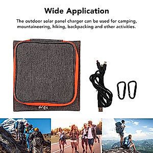 Solar Folding Bag Charger - Outdoor Portable 15W 5V Monocrystalline Silicon USB Solar Panel Charger for Camping Hiking