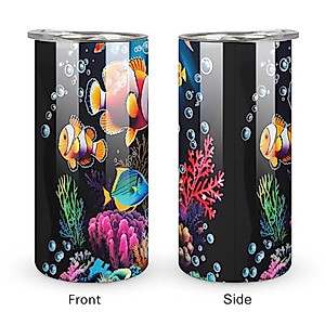 Tropical Fish Funny Coffee Mug Stainless Steel Travel Insulated Tumbler Double Wall Water Cup 10 Oz