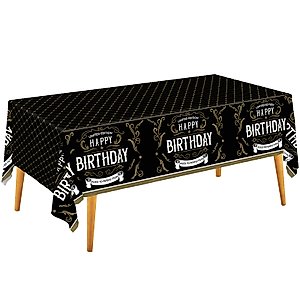 Birthday Party Supplies Disposable Tablecloth Plastic Waterproof Table Cover for 90th 80th 70th 60th 50th 40th 30th Birthday Party Decorations, 3 Pack 54X108inch