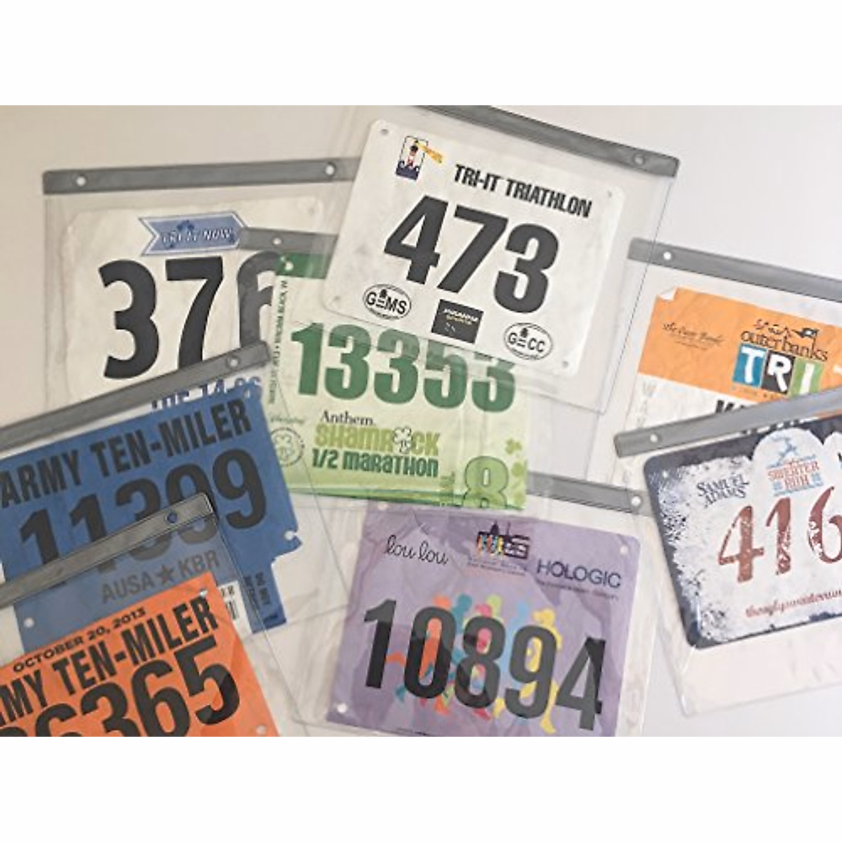 RunFix 15 Sheet Pack - Clear Vinyl Bib Holder Sleeves Medal Displays and Hangers