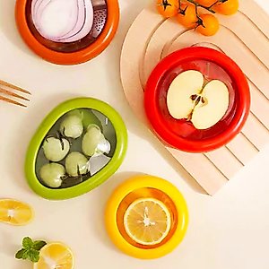 ZHMEINA 4Pcs Avocado Saver Onion Saver, Silicone Storage Containers, Avocado Keeper for Refrigerator, 4 Different Types of Fruit and Vegetable Anti-Oxidation Storage Box