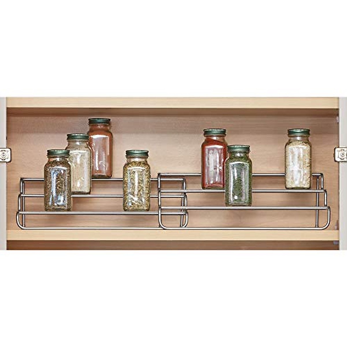 iDesign Classico Expandable Kitchen Spice Rack for Kitchen Pantry, Cabinet, Countertops - 3-Tier, Silver