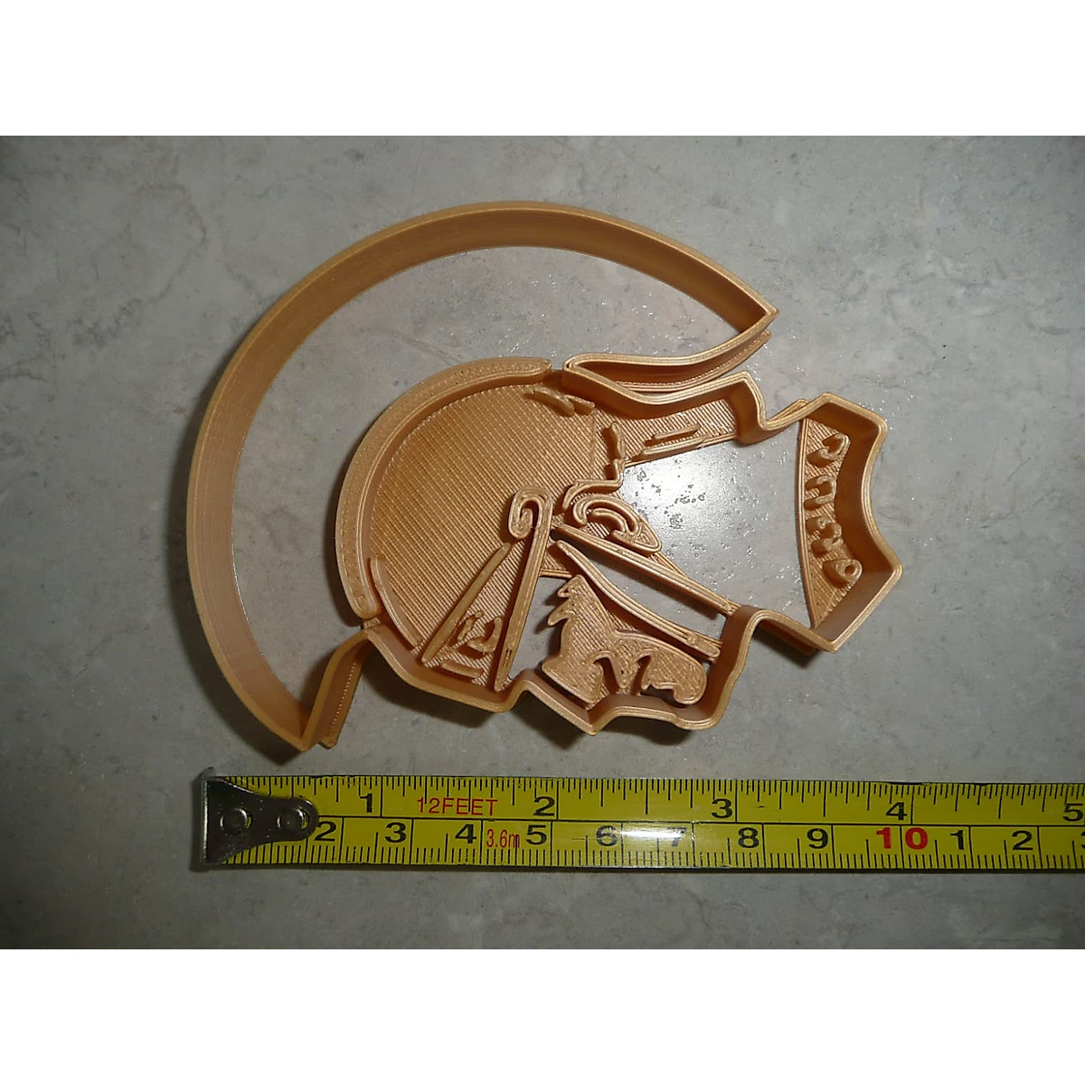 TROJAN HELMET TRADITIONAL STYLE DETAILED COOKIE CUTTER MADE IN USA PR4649 Gold