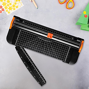 Koogel Black Mini Paper Cutter, A4 Paper Trimmer 15" x 6.1" Paper Cutter for Scrapbooking Craft Paper Coupon Label Cardstock