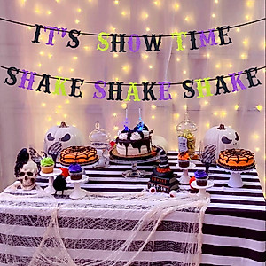 Beetle Birthday Party Banner Decorations, Glitter IT'S SHOW TIME SHAKE SHAKE SHAKE Halloween Christmas Beetle Themed Party Banner Supplies, Xmas Birthday Party Baby Shower New Year Holiday Party Decor