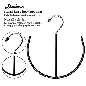DOIOWN Belt Hangers Tie,Scarf,Shoes Non Slip Organizer Hangers Hook Rack (2 Pack-Black)