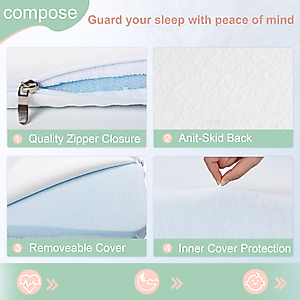 ANGELBLISS 3 in 1 Baby Bassinet with Gel Memory Foam Mattress, 6 Height Adjustable Easy Folding Portable Bedside Crib for Newborn Infant