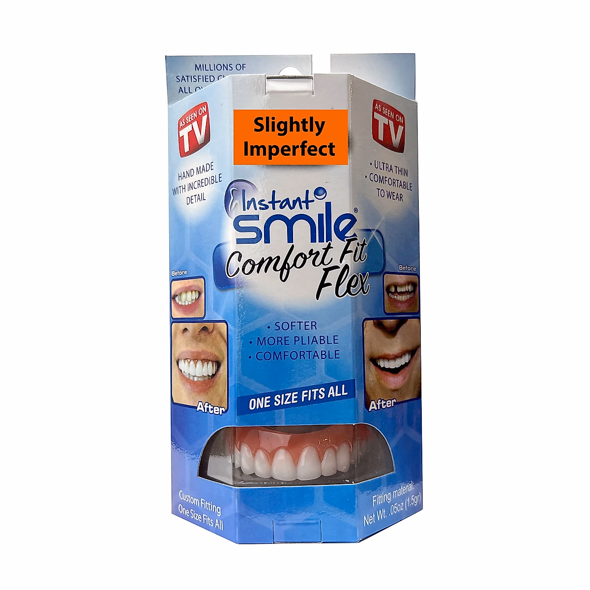 Instant Smile Comfort Fit Flex-Slightly Imperfect Available in Natural White One Size Fits Most People
