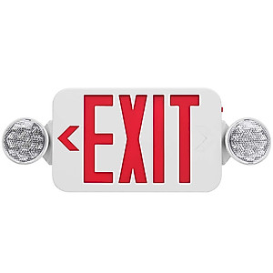 Red Letter Exit Sign Emergency Lights Office Shopping Mall School Exit Sign LED Adjustable Head Emergency Exit Lighting Red Combo Exit Sign Emergency Lights Backup Battery Commercial Grade