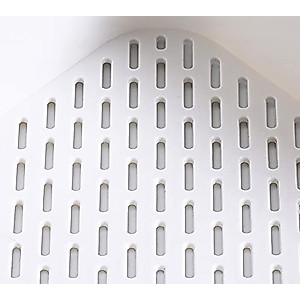 Fineget Corner Shower Caddy Plastic Adhesive Basket for Wall Bathroom Kitchen Bathtub Rustproof Inside Removable No Drilling Space Saving Shower Shelves Storage Organizer Quick Dry White 2 Pack