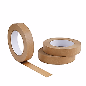 Lichamp 3 Pack Brown Painters Tape 1 inch, Brown Masking Tape 1 inch x 55 Yards x 3 Rolls (165 Total Yards)
