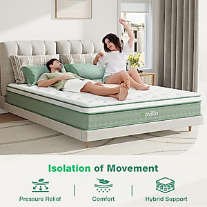 Novilla Twin Mattress, 10 Inch Hybrid Mattress in a Box, Gel Inflation Memory Foam with Pocket Coils Innerspring for a Cozy Night, Pillow Top Twin Size Mattress, Medium Firm & Fit The Body's Curves