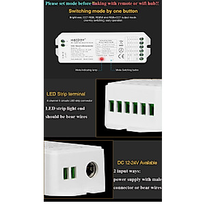 LGIDTECH LS2 LED Strip Lights 5 in 1 Controller,Compatible with Single Color,RGB,RGBW,WW+CW,RGB+CCT LED Strip Lights,Smartphone APP Control via Gateway(Excluded)
