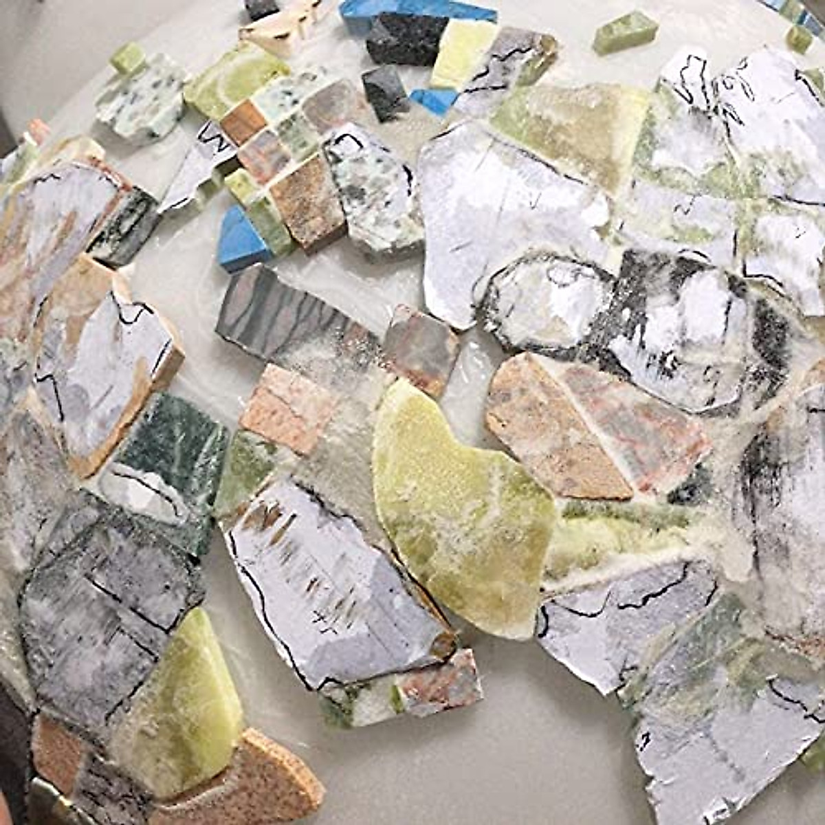 14" BLACK ONYX GEMSTONE GLOBE with Silver Stand