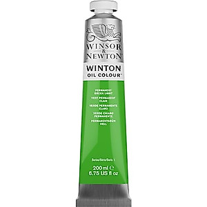 Winsor & Newton Winton Oil Color, 200ml (6.75-oz) Tube, Permanent Green Light