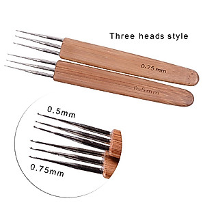 3pcs/set Dreadlock Crochet Hook for Hair Dreadlock Needle Tool for Braid Craft Dread locks Crochet Needles 0.5mm (1 Hook 2 Hooks 3 Hooks)