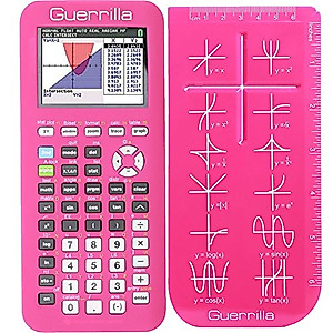 Guerrilla Silicone Case for Texas Instruments TI-84 Plus CE Color Edition Graphing Calculator With Screen protector and Graphing Ruler, Pink