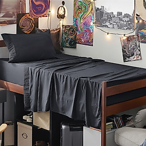 Bedsure Grey Twin XL Mattress Pad Bundle Twin XL Sheets for College Dorm