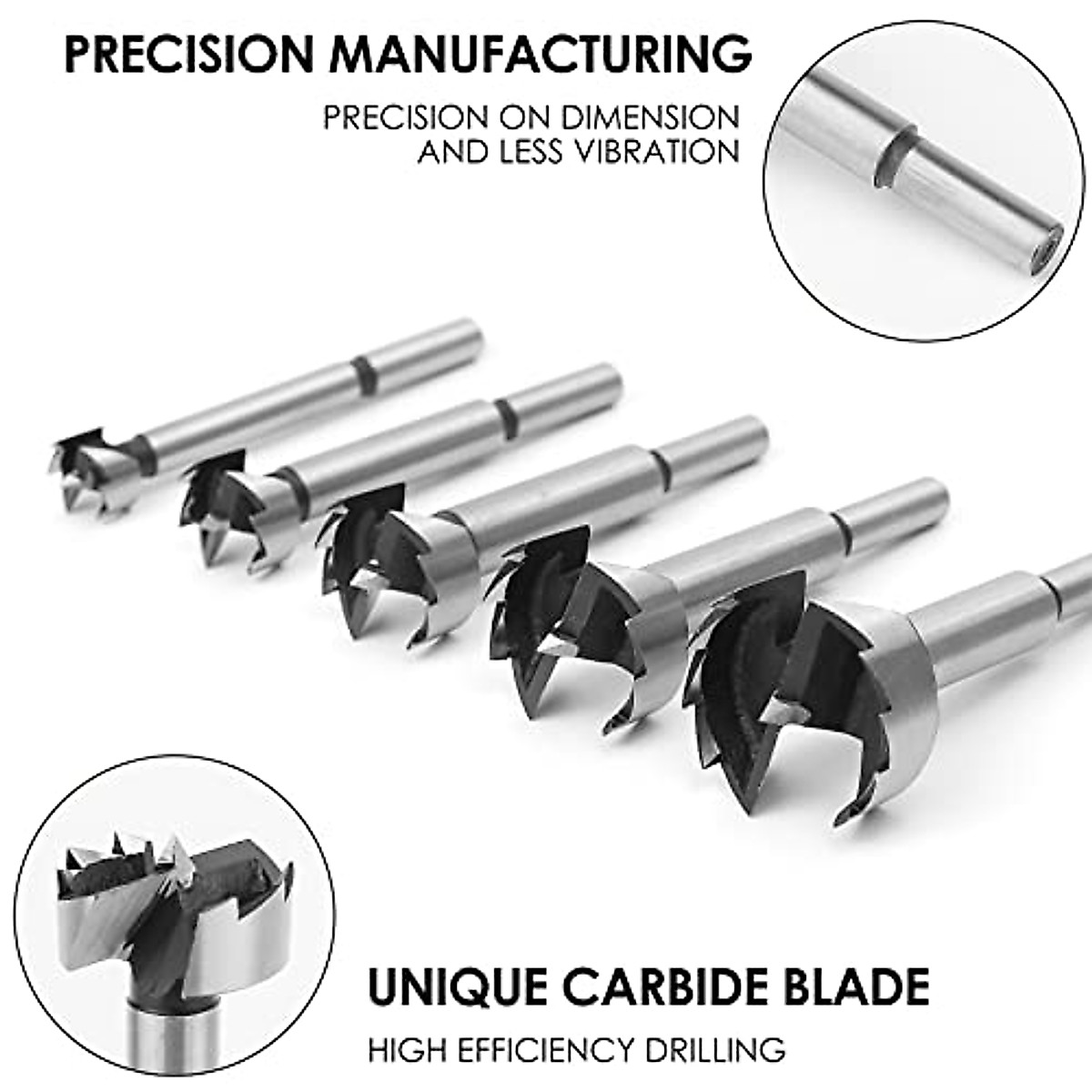 BAIDETS 2-1/8 Inch Forstner Bit, Forstner Drill Bit 2-1/8 Inch for Wood by Round Shank