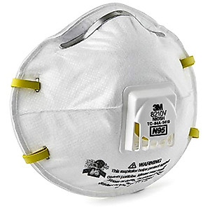 3M 8210V Particulate Respirator with Cool Flow Valve, Grinding, Sanding, Sawing, Sweeping, Woodworking, Dust, 10/Box