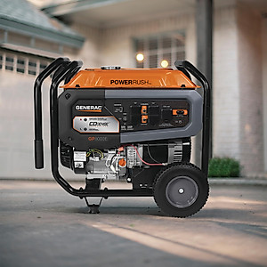 Generac 7686 GP8000E 8,000-Watt Gas-Powered Portable Generator - Electric Start - Powerrush Advanced Technology - Reliable Power for Emergencies and Recreation - 49 State Compliant