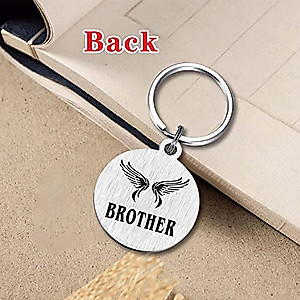Resdink Brother Memorial Gifts, Memory Gift for Loss of Brother, Sympathy Gifts for Loss of Brother Bereavement Grief Keychain, in Remembrance of Brother Died Gift, Grave Decoration Memorial Brother