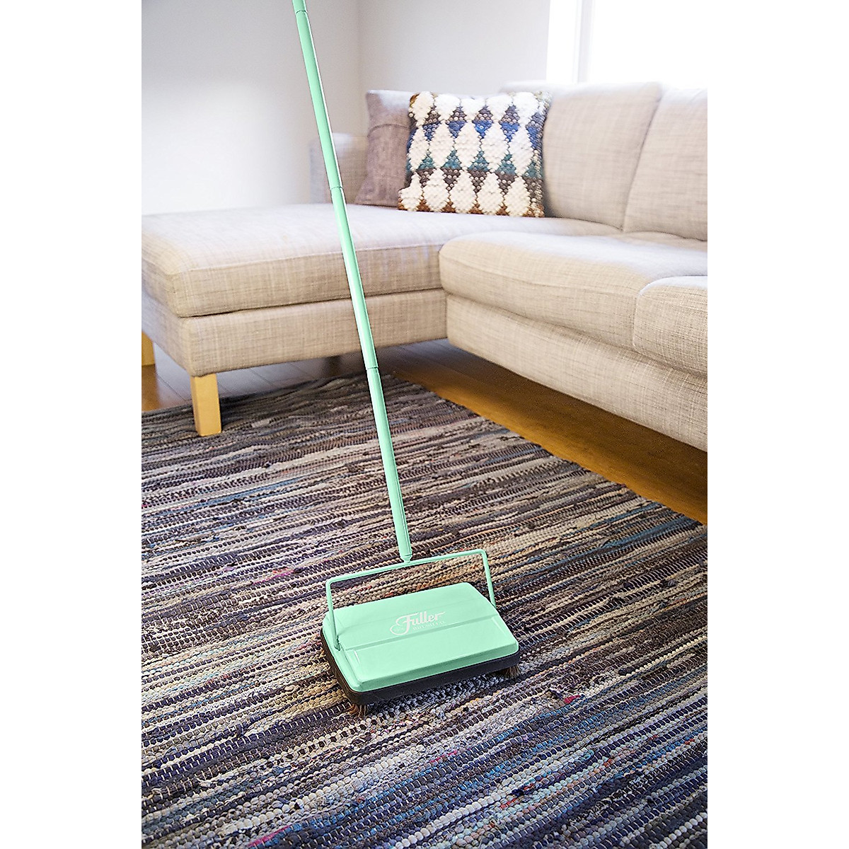 Fuller Brush 17029 Electrostatic Carpet & Floor Sweeper - 9" Cleaning Path - Lightweight - Ideal for Crumby Messes - Works On Carpets & Hard Floor Surfaces - Fresh Mint