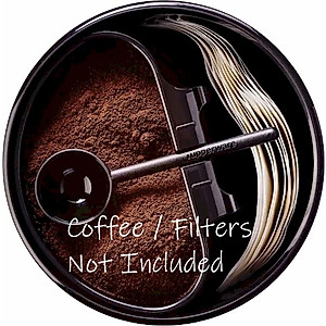 Tupperware Coffee Canister Filter Holder Scoop 15c Capacity Black