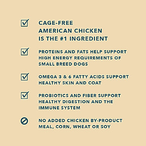 Amazon Brand – Wag Small Breed Dry Dog Food, Chicken and Brown Rice, 15 lb Bag