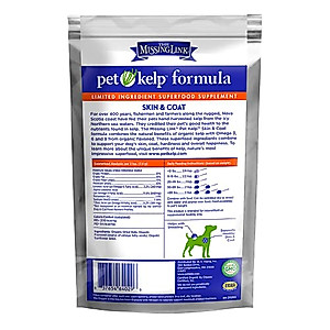 The Missing Link Pet Kelp Skin & Coat Powder Formula, Organic & Limited Ingredient Superfood Supplement, Kelp, Flaxseed & Sunflower Seed, Omegas Support Puppy, Adult & Senior Dogs, 8oz