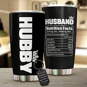 20 Oz Stainless Steel Tumbler For Husband, Hubby Tumbler, Husband Gifts From Wife - Christmas, Valentine'S Gifts For Husband, Anniversary Present For Him, Husband Gift, Hubby Birthday Gift