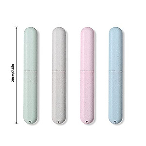 LOVEWEE 2 Pcs Travel Toothbrush Case Box Plastic Portable Toothbrush Holder for Travel, Business, Home, Camping, School (Yellow)