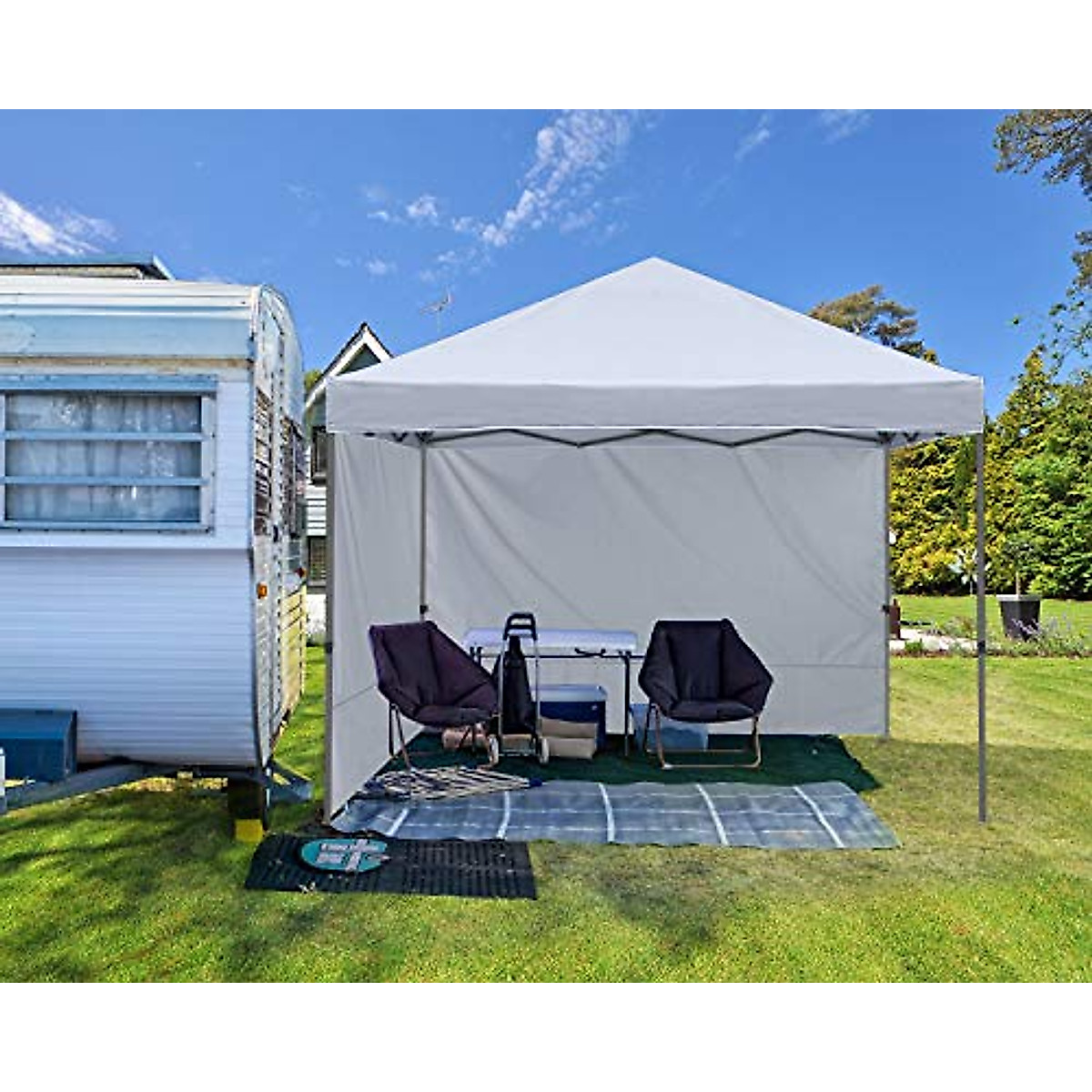 ABCCANOPY Outdoor Easy Pop up Canopy Tent with 2 Sun Wall 10x10, White