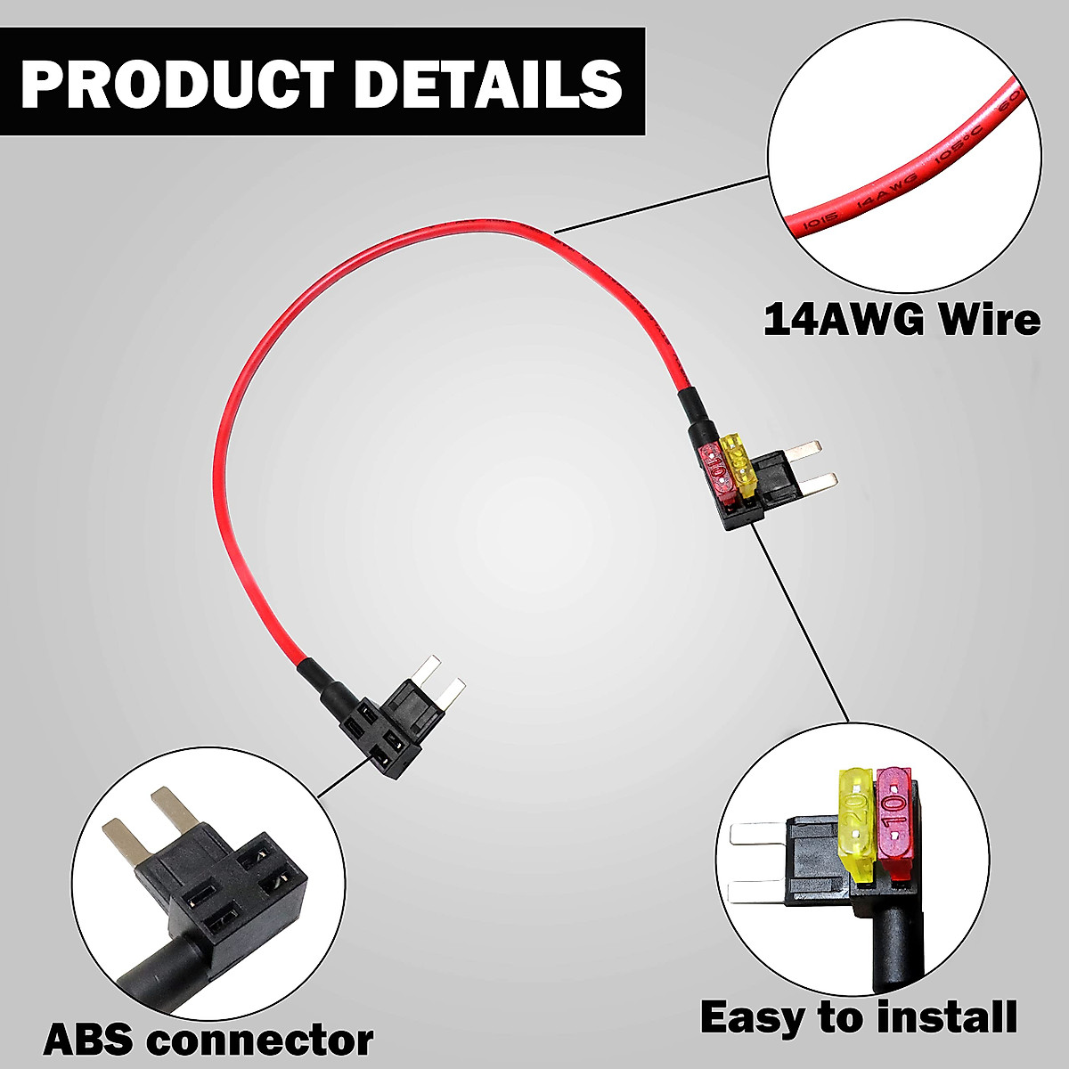 Fuse Adapter Fuse Holder TIPM Bypass Cable for 2007-2016 Dodge Ram/Chrysler VW 14AWG WIRE/ 20AMPS