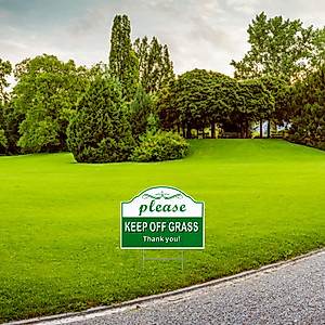 MUXYH 2 Pack Keep Off Grass Sign, Keep Dogs Off Sign for Lawn, 12.6"X9.4" Corrugated Plastic Double Sided with Metal Wire H-Stakes- Stay Off Grass Signs