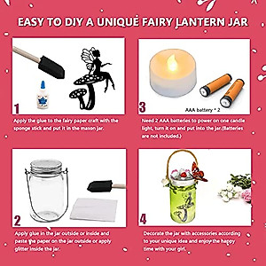 Fairy Lantern Crafts for Girls - DULLA Arts and Crafts for Kids Ages 8-12, DIY Garden Decor Fairy Mason Jar Night Light, Birthday Christmas Party Gifts for Girls Age 8 9 10 11 12
