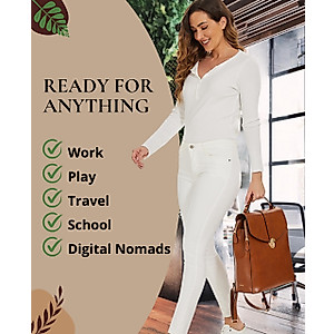 rofozzi Layla Large Backpack Purse for Women - 13-inch Laptop Backpack for Office - Top Handle 3-Compartment Everyday Fashion Backpack - Water-Resistant Easy to Care Vegan Leather Bag Pack