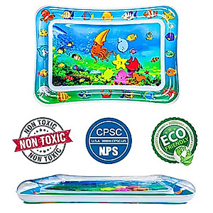 YULIN-MALL Tummy time Water Play mat Baby & Toddlers is The Perfect Fun time Play Inflatable Water mat,Activity Center Your Baby's Stimulation Growth, Blue