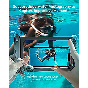 Lanhiem 10.5" Large Waterproof Phone Pouch, 2 Pack Universal IPX8 Waterproof Dry Bag with Lanyard for iPhone 14/13/12 Pro Max, Samsung Galaxy S23 Ultra, S22 S21 S20 FE, Google Pixel 7 6A, Black+Black