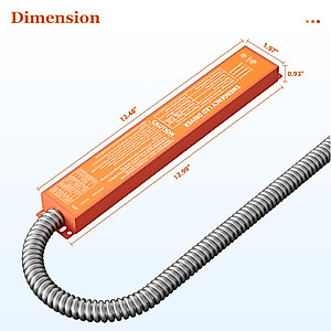 Emergency LED Driver 20W, Rechargeable Battery Backup Driver 100V-347VAC, LED Emergency Driver for Less than155W Dimmable LED Troffer Panel and Linear Fixtures, Over 90mins Emergency Time, UL Listed