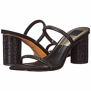 Dolce Vita Women's Noles Chunky Round Heel, Black Rhinestone, 8.5