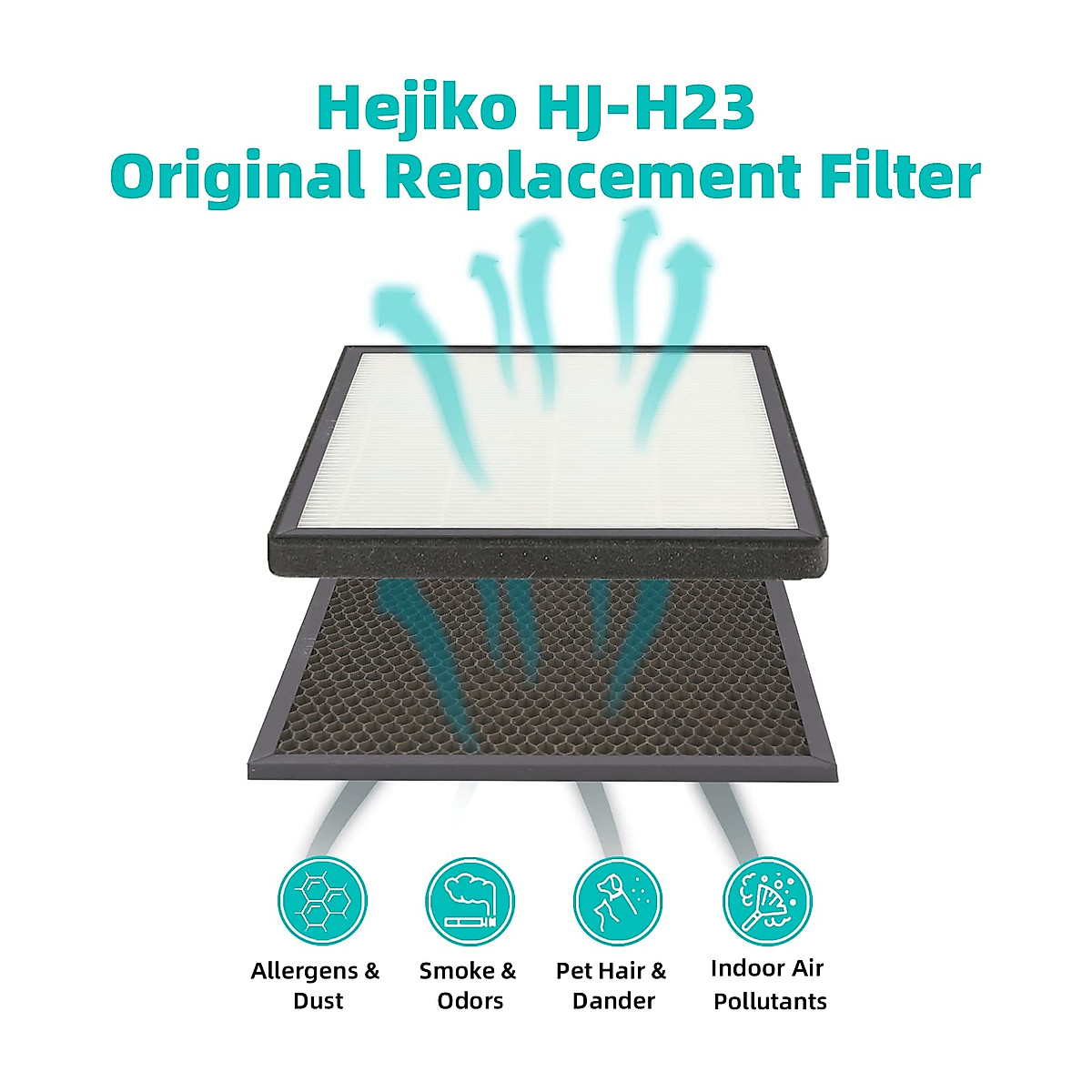 Hejiko Genuine Replacement Filter HJ-H23 Air Purifier, True H13 HEPA