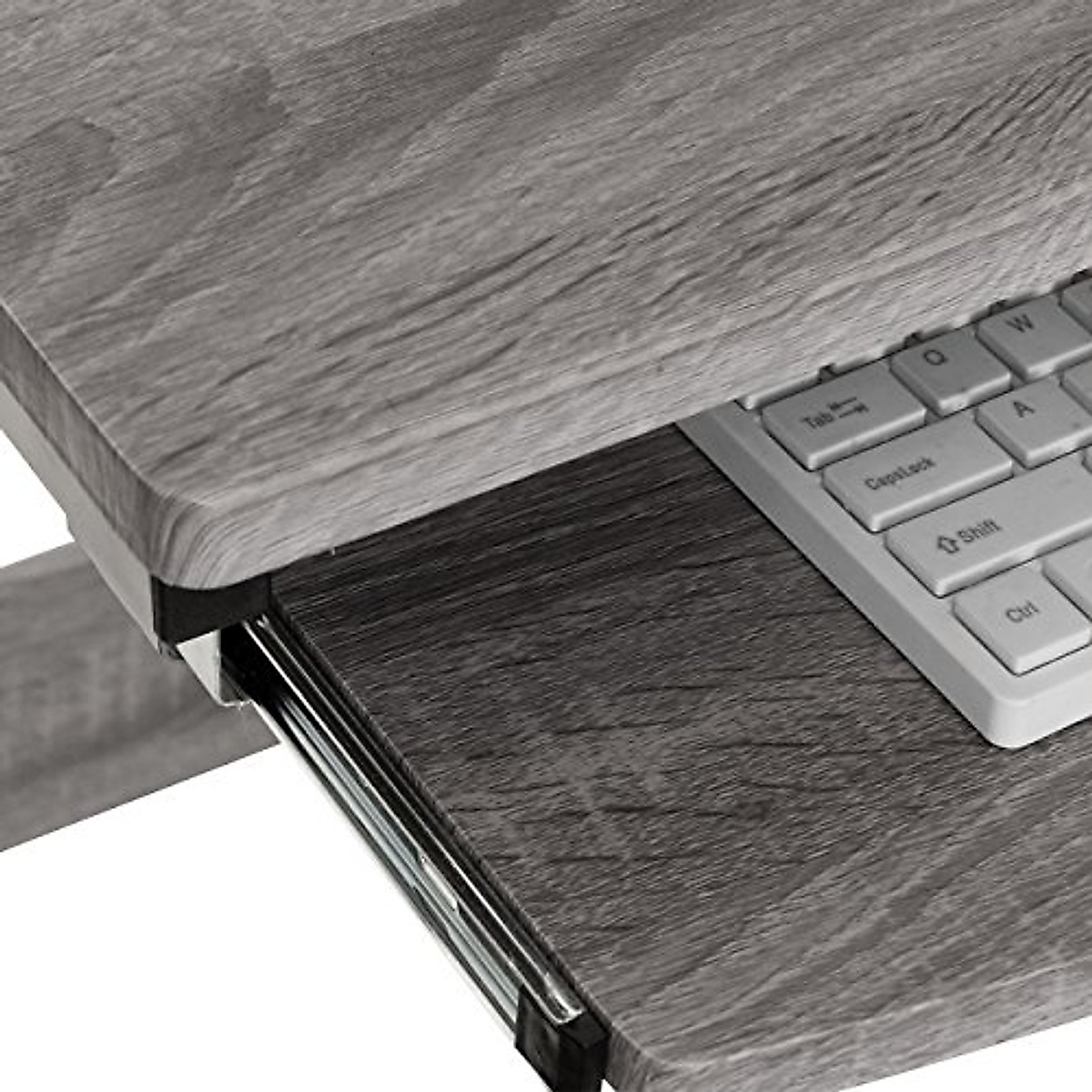 Techni Mobili Complete Computer Workstation Desk, Gray, 37.75" W x 22" D x 35" H
