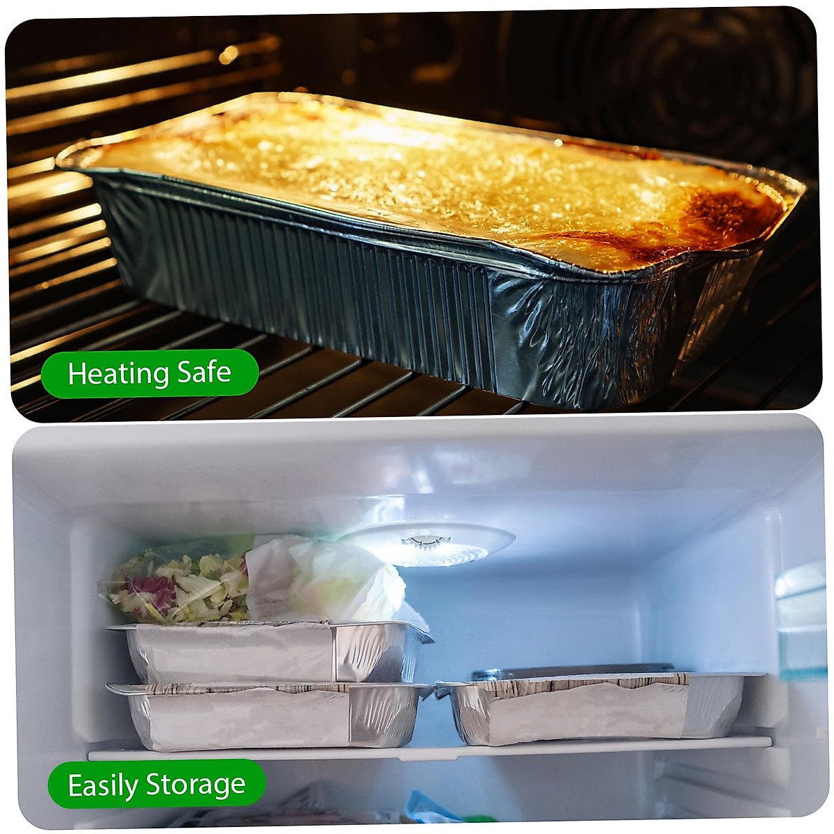 Christmas Decorations, Christmas Cookie Tins with Lids 50Pcs Tin Foil Containers 10 Styles Xmas-Themed Patterns Aluminum Food Containers Storage Pans for Treat, Party Leftovers